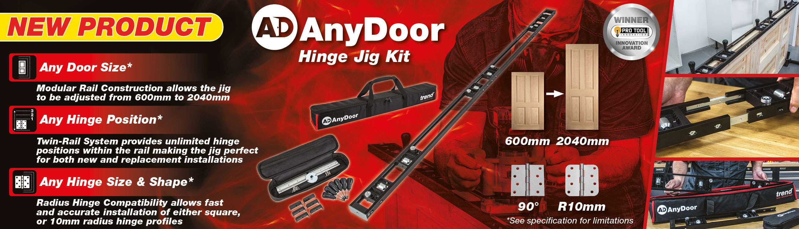 Trend Anydoor Hinge Jig - Trend Hinge Jigs & Accessories - ROUTER JIGS ...